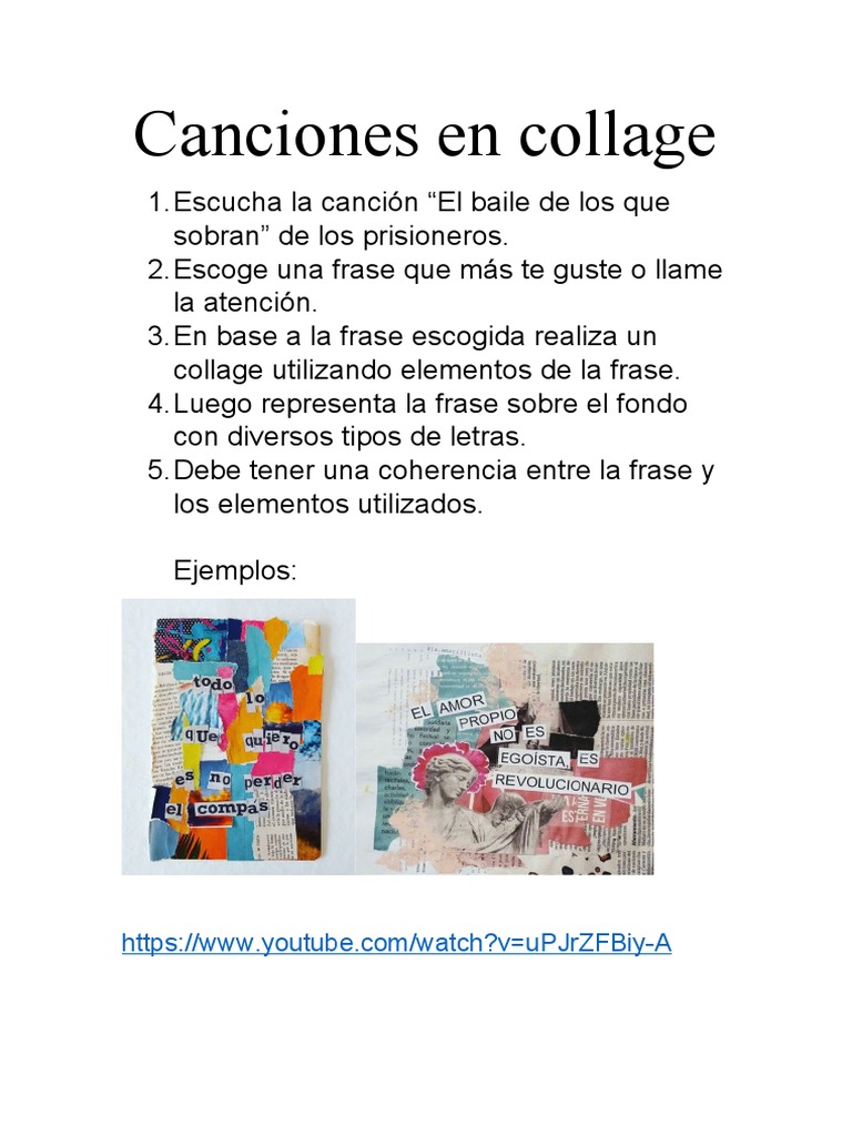 Collage Musical con Letras de Canciones | PDF | Poesía