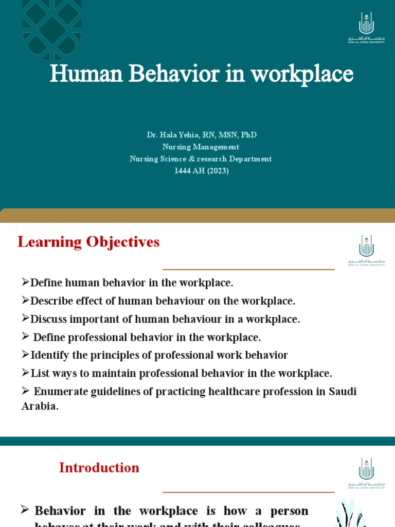 Human Behavior in workplace | PDF | Health Care | Health Professional