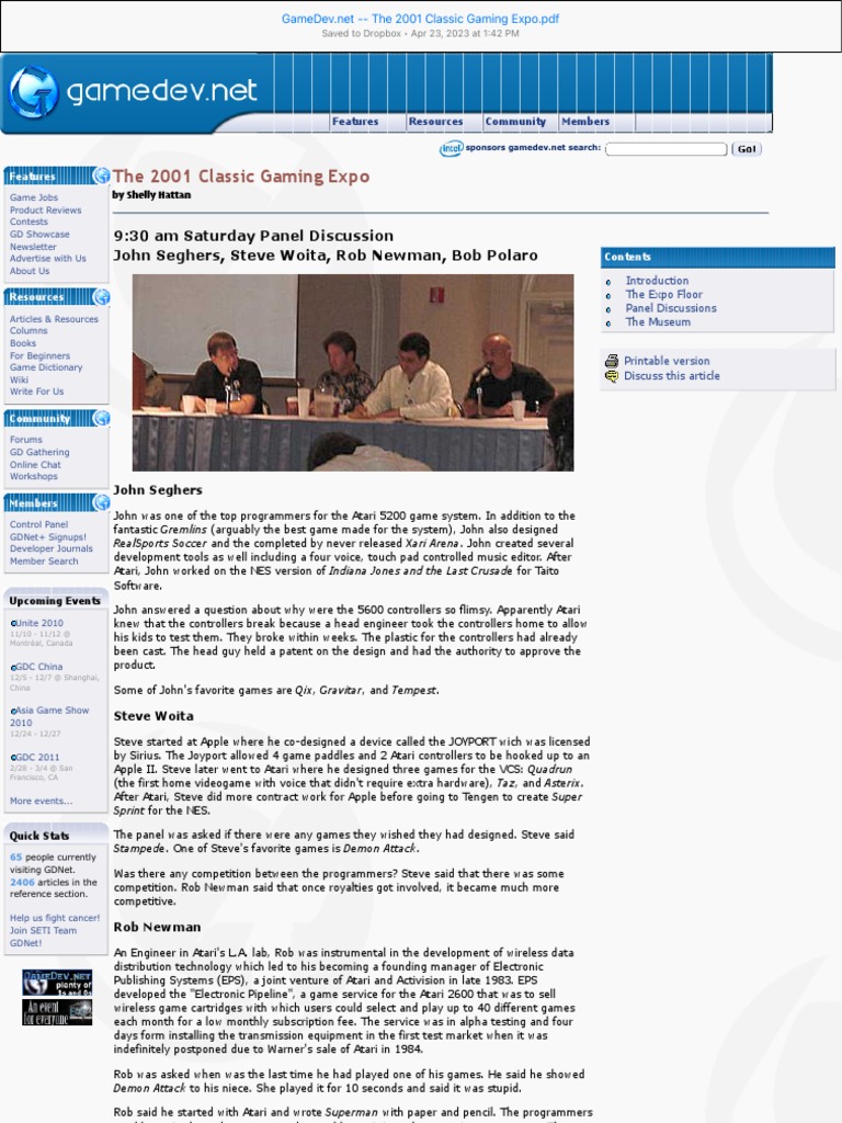 GameDev.net -- The 2001 Classic Gaming Expo | PDF | Video Games | Computing