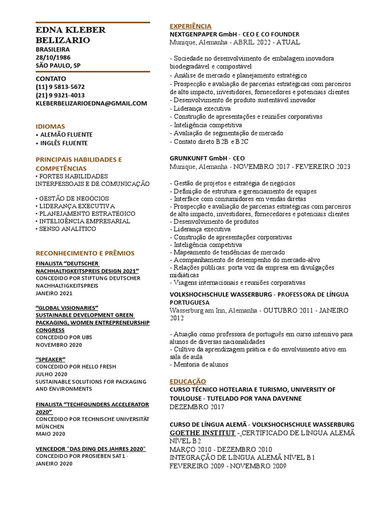 CV - Edna Belizario | PDF