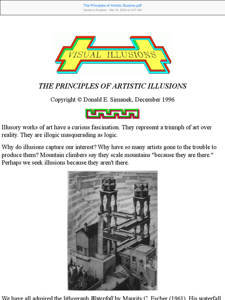 The Principles of Artistic Illusions | PDF | Camera | Vision