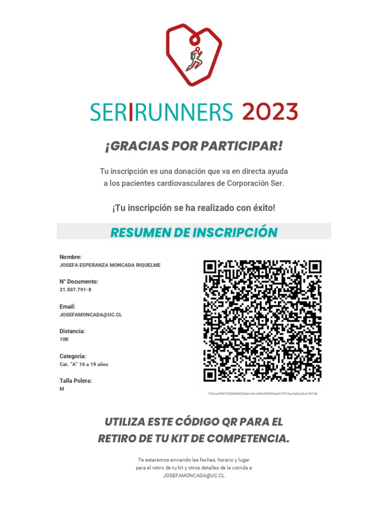 Confirmación de Inscripción 10K | PDF