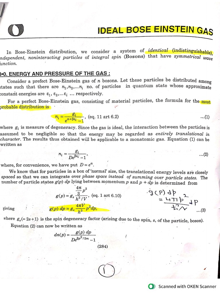 Ideal Bose Gas | PDF