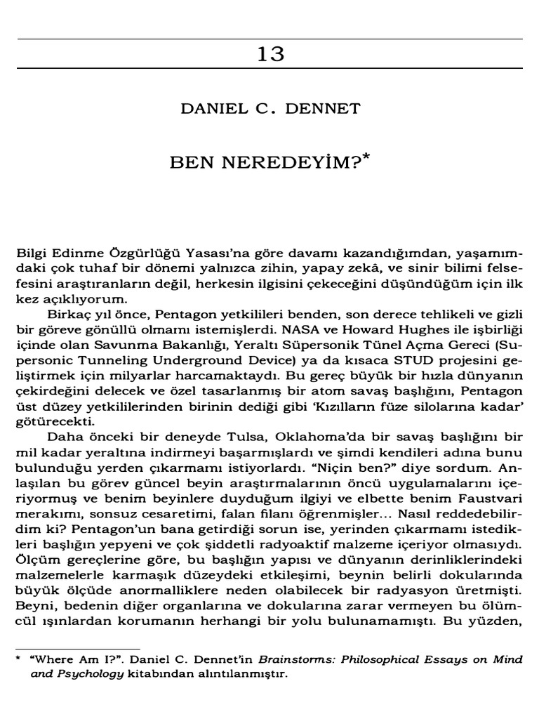 Daniel C. Dennet-Ben Neredeyim | PDF