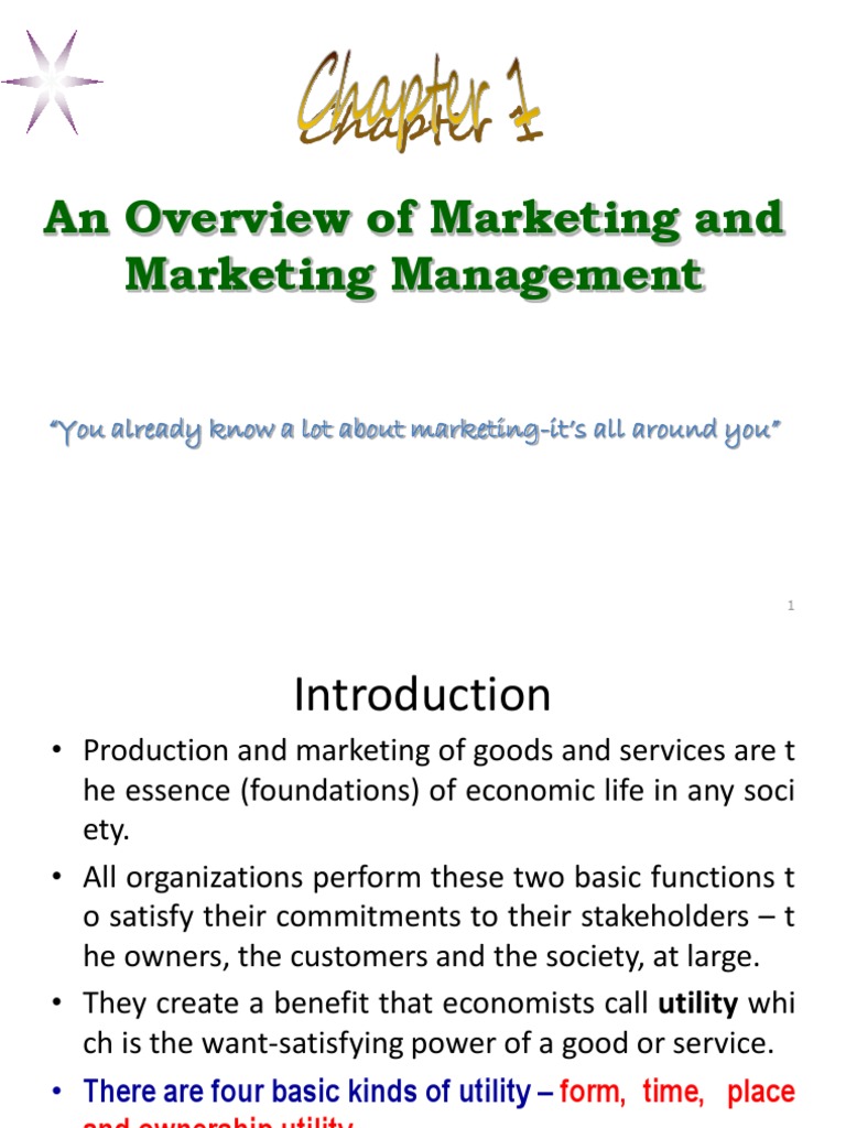 Principle of Marketing Chapter 1 | PDF | Marketing | Customer