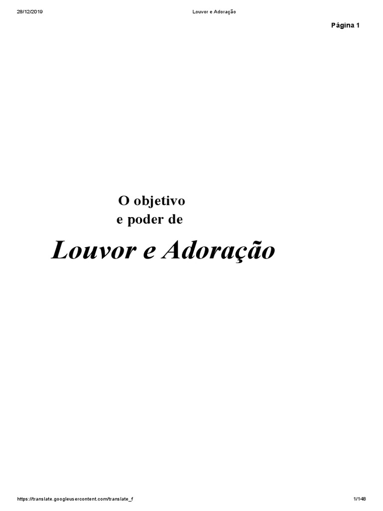 O Proposito e o Poder Do Louvor e Adoraao | PDF | Deus | Oração