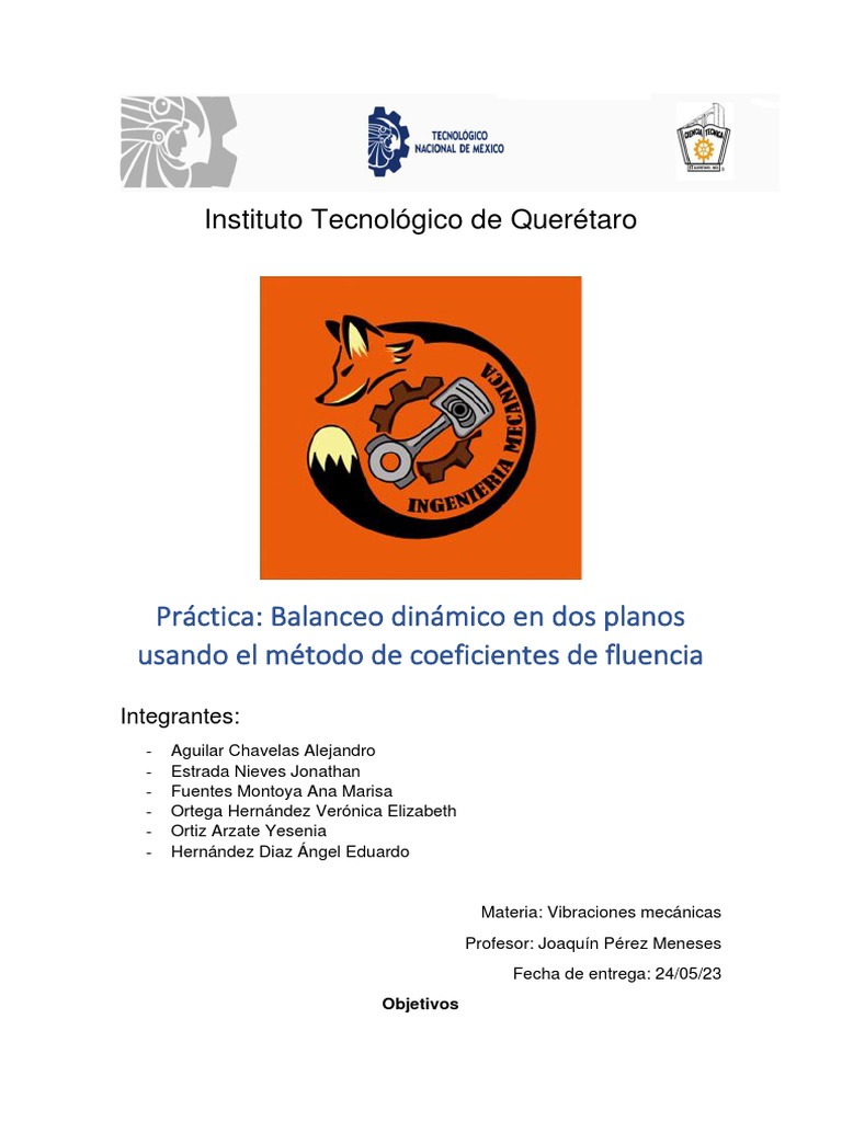 Proyecto 2 Balanceo Dinámico (Dos Planos) | PDF | Inercia | Mecánica