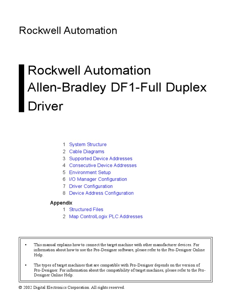 Rockwell DF 1 Full Dupea | PDF | Programmable Logic Controller | Bit Rate