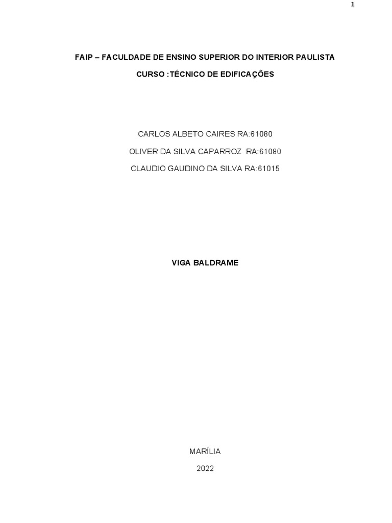 Viga Baldrame | PDF | Viga