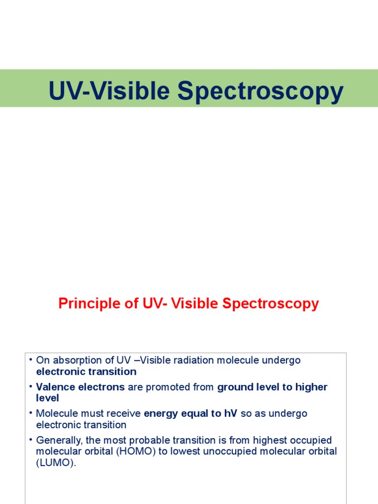 UV Visible Spectros | PDF | Ultraviolet–Visible Spectroscopy | Spectrophotometry