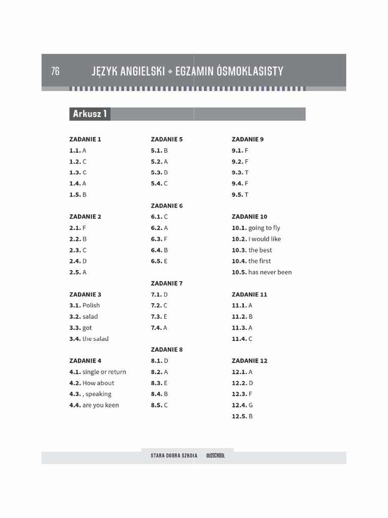Oldschool Answer Key | PDF