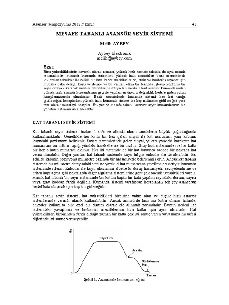 ME Esafe T Tabanli I Asansö Ör Seyi İr Siste EMİ: Ay Mel Ybey Elektro Lih@aybey. Onik Com | PDF