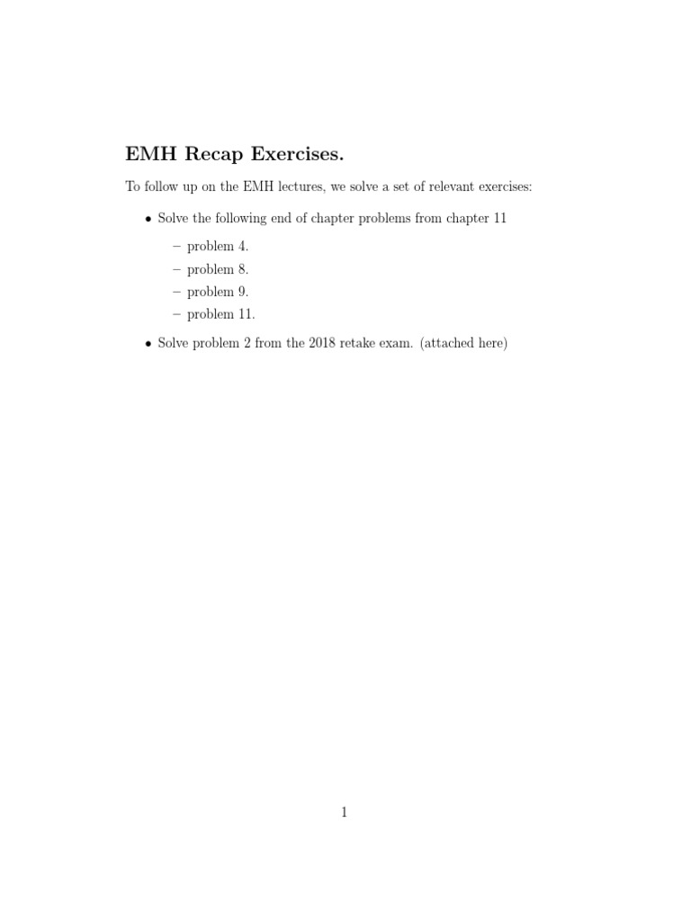 EMH Recap Exercises | PDF | Efficient Market Hypothesis | Stocks EMH Recap Exercises | PDF | Efficient Market Hypothesis | Stocks