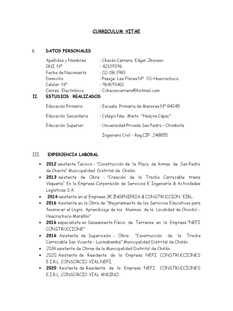 Curriculum Vitae - Edgar | PDF