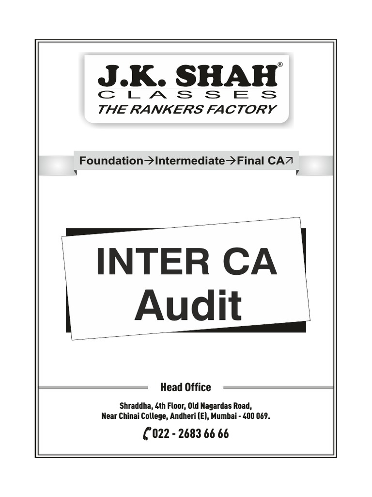 Inter Ca Audit Book Pdf