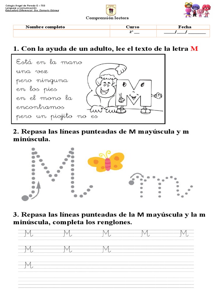 Actividad Letra M | PDF