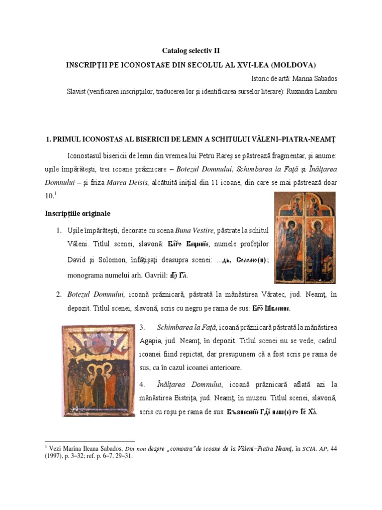 Inscriptii de Pe Iconostase Marina Sabados (1) - 220710 - 102759 | PDF