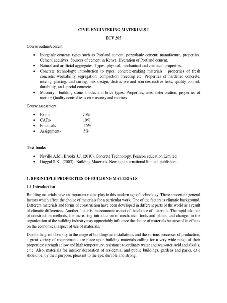 Principal Properties of Building Materials | PDF | Porosity | Density