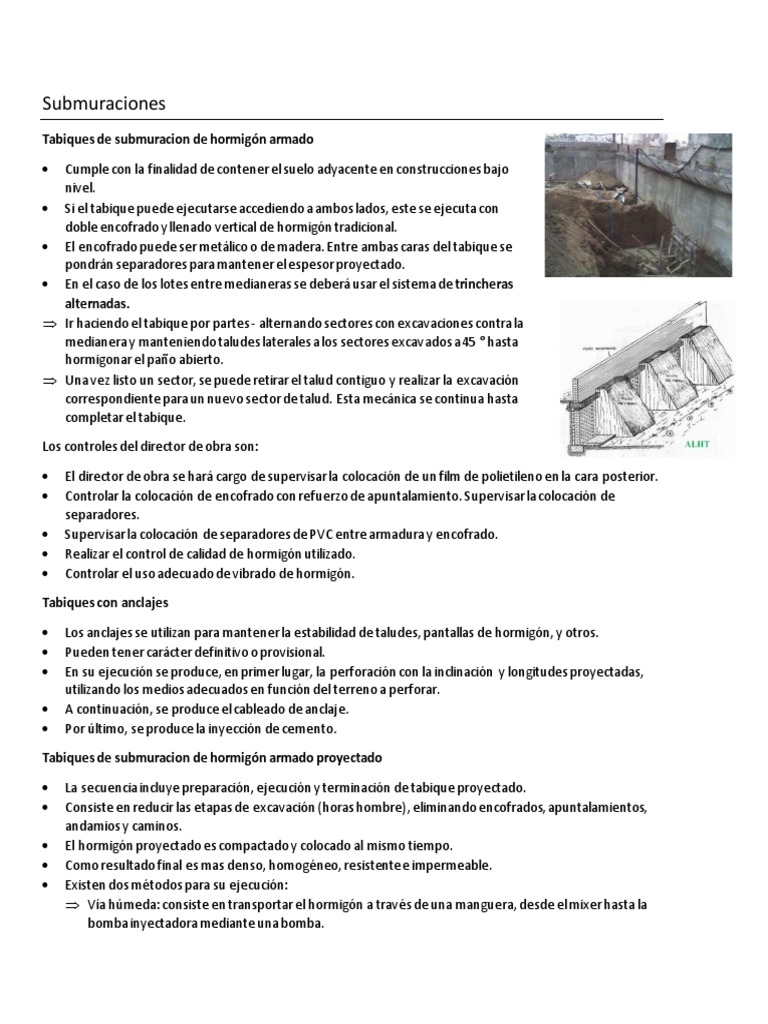 Submuraciones | PDF | Hormigón | Ingeniero civil