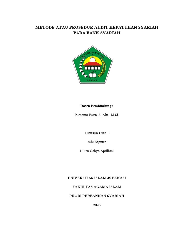 Metode Atau Prosedur Audit Kepatuhan Syariah | PDF