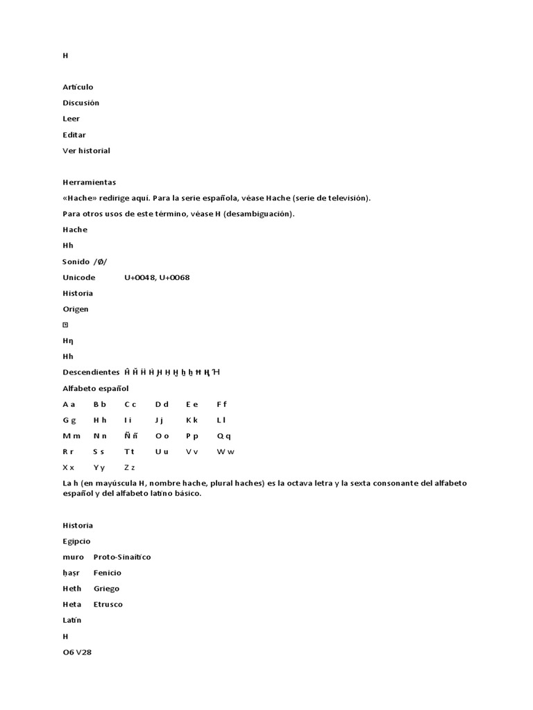 La Letra H | PDF | Lingüística | Comunicación humana
