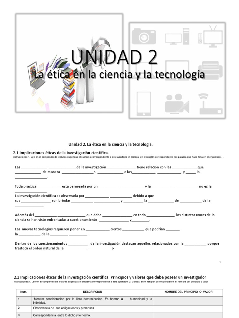 ACTIVIDADES DE LA UNIDAD 2. y 3 DEL TEMARIO DEL CURSO DE TALLER DE ...