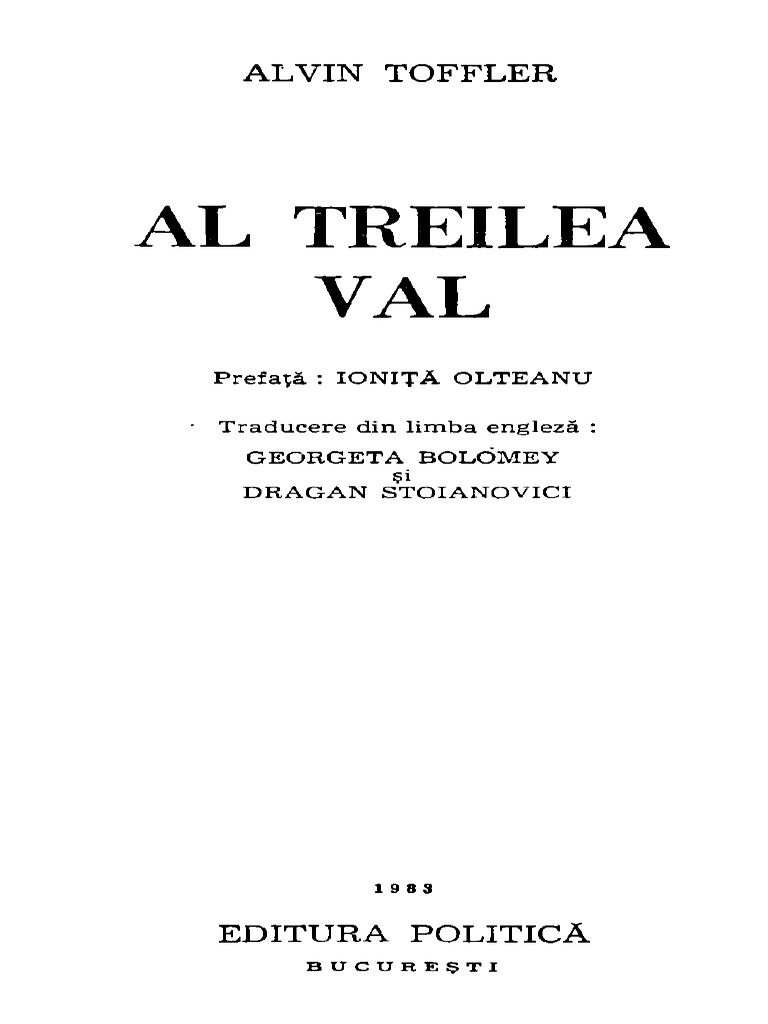Alvin Toffler Al Treilea Val | PDF