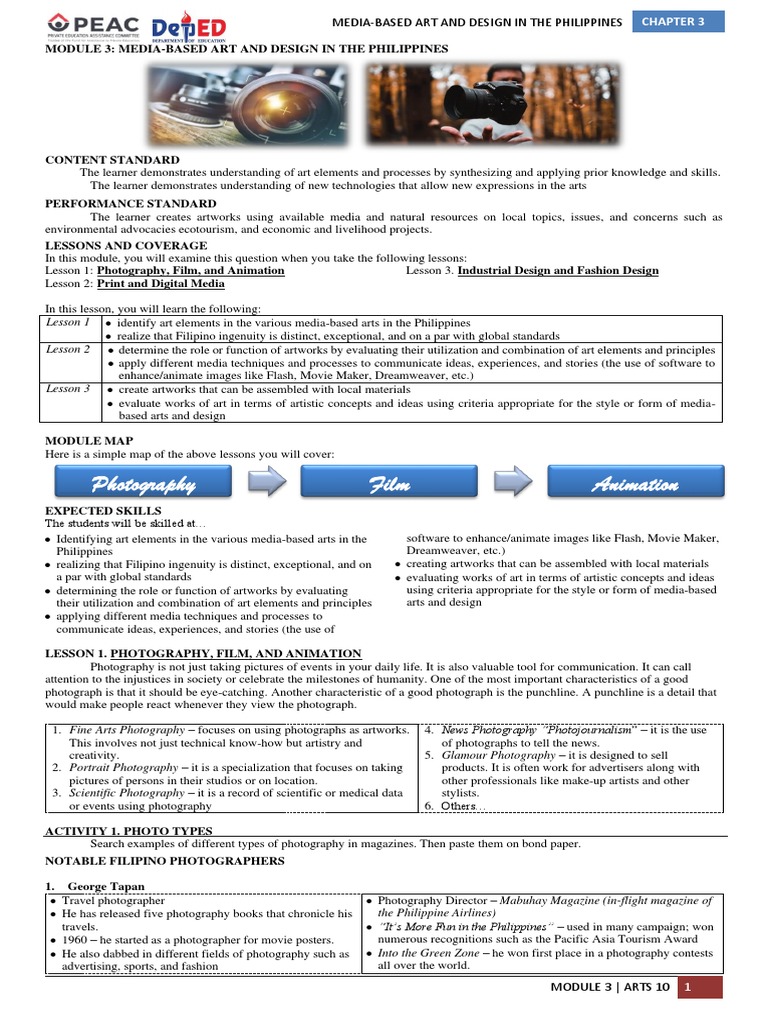 Q3 Arts 10 Module | PDF | Animation | Learning