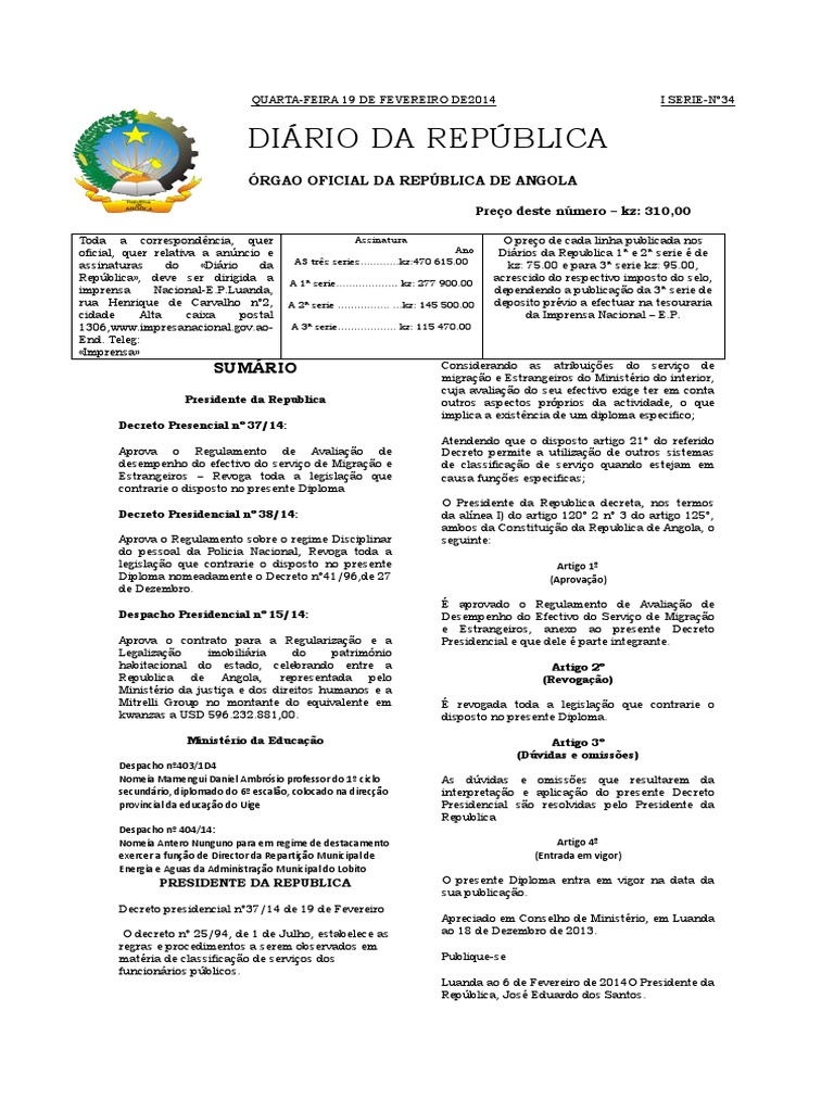Regulamento Sobre o Regime Disciplinar Da Polícia Nacional | PDF | Polícia | Angola