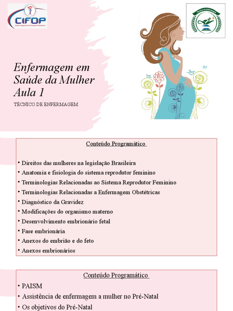 Enfermagem Saude Da Mulher - Aula 1 | Download grátis PDF | Gravidez | Placenta