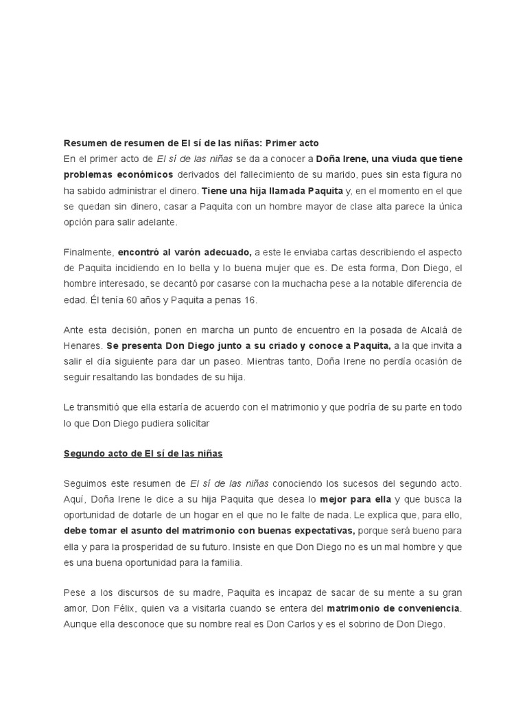 El Sí de Las Niñas | PDF