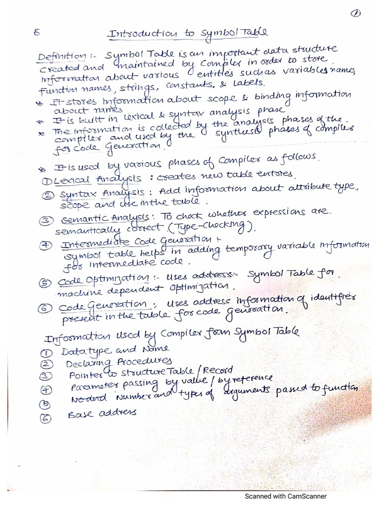 Symbol Table | PDF