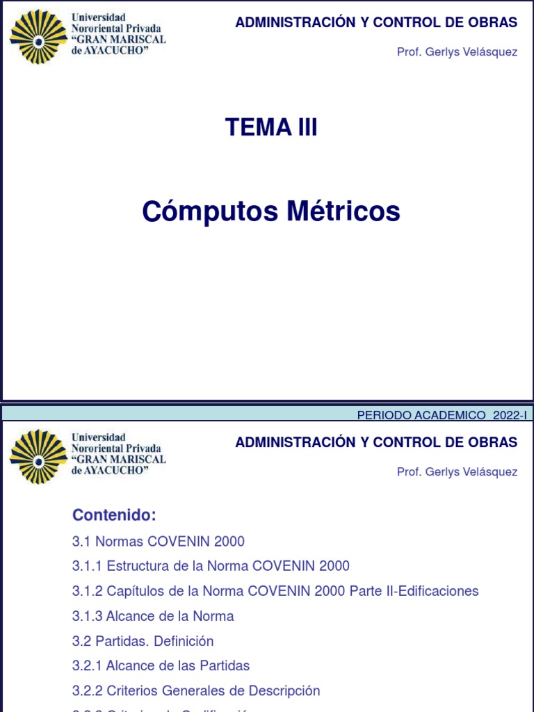 Tema 3 - Computos Métricos | PDF