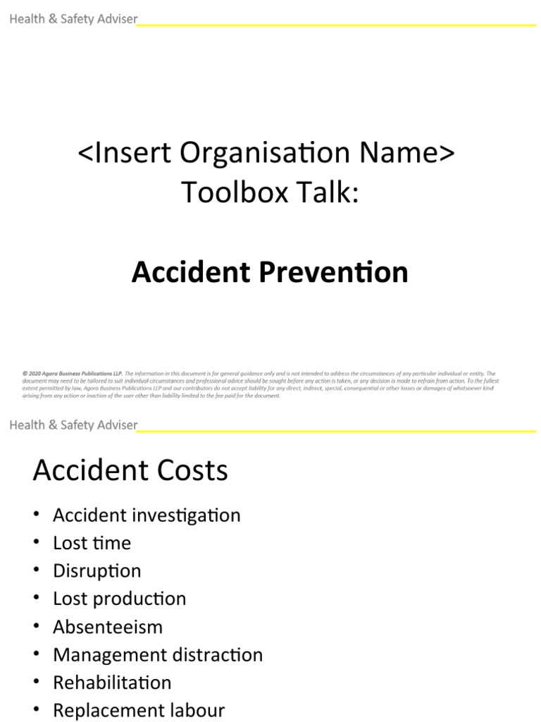 Accident Prevention Toolbox Talk | PDF
