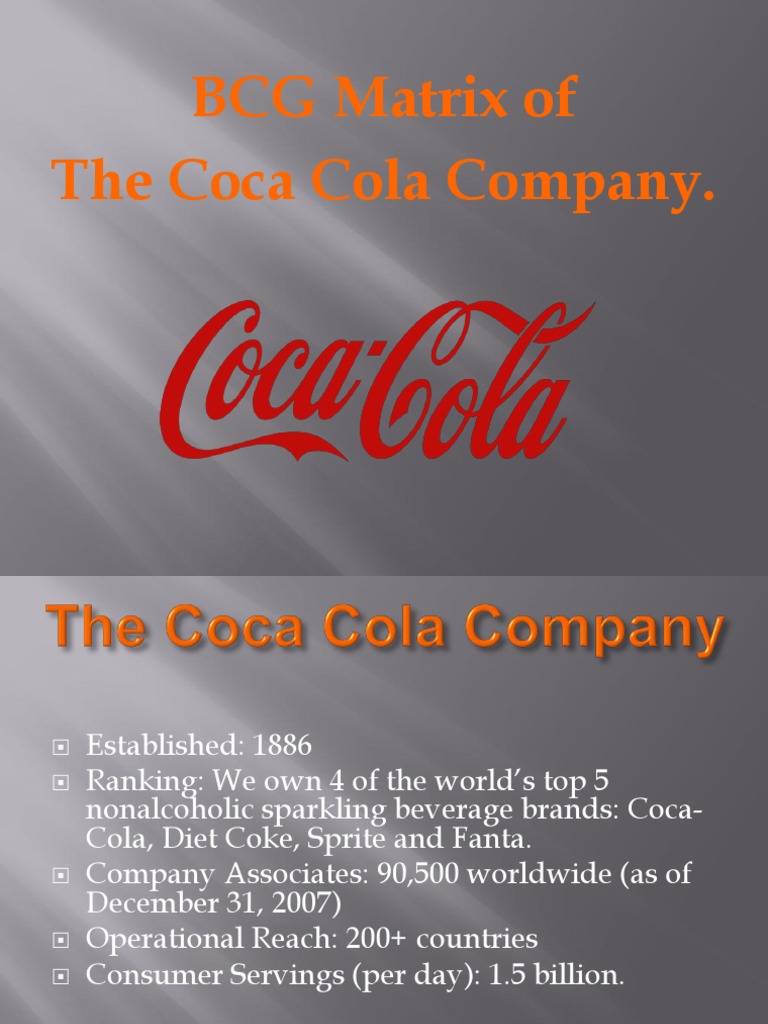 Coca-Cola BCG Matrix Overview | PDF