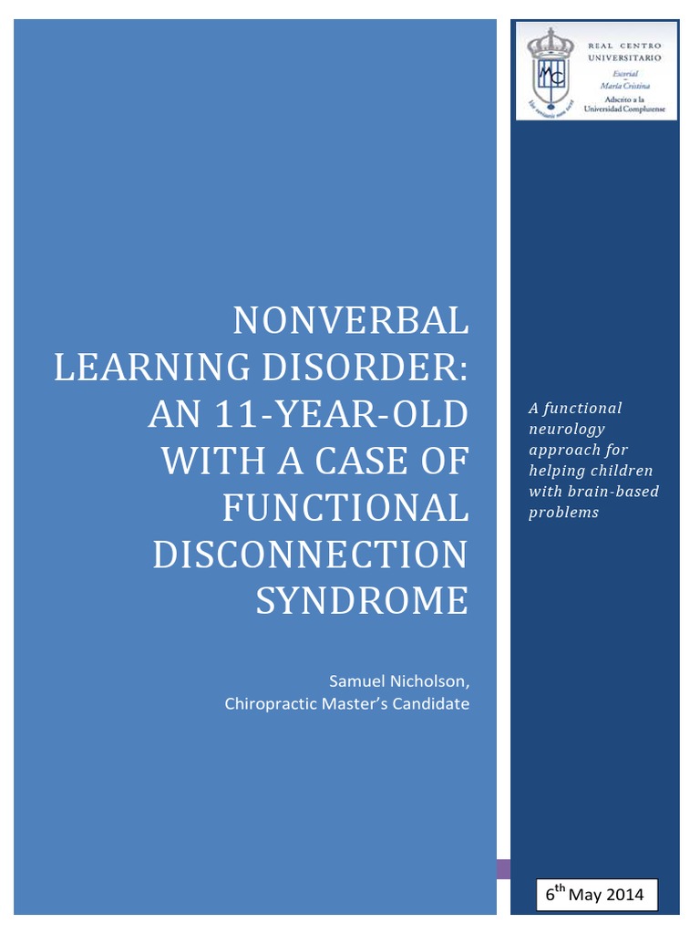 Nonverbal Learning Disorder - An 11-Year-Old Case of Functional ...