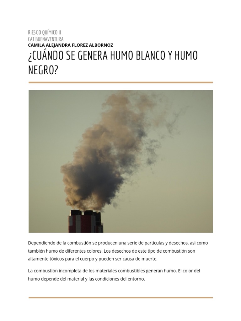 Colores del Humo y Riesgos Tóxicos | PDF