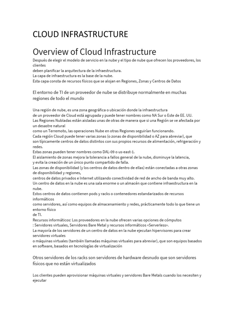 Cloud Infrastructure | PDF | Computación en la nube | Máquina virtual