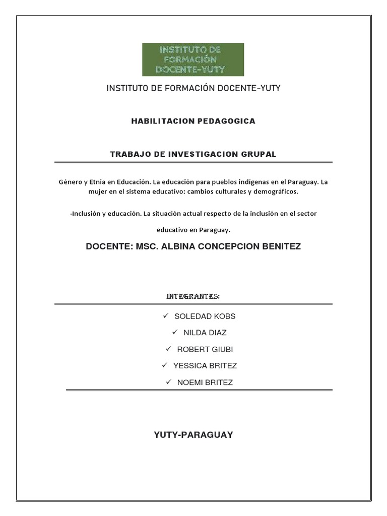 Habilitacion Pedagogica Final | PDF | Invalidez | Educación de la ...