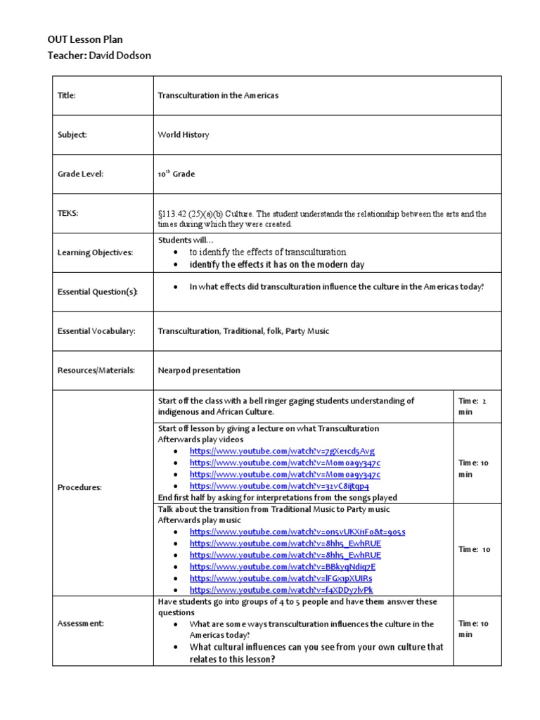 Tds Lesson Plan - Template | PDF | Lesson Plan | Behavior Modification