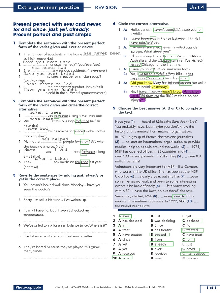 Pr. Simple I Pr. Continuous | PDF | Médecins Sans Frontières | Health ...
