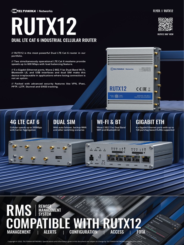 Rutx12 Flyer 2022 v10 | PDF | Wi Fi | 4 G