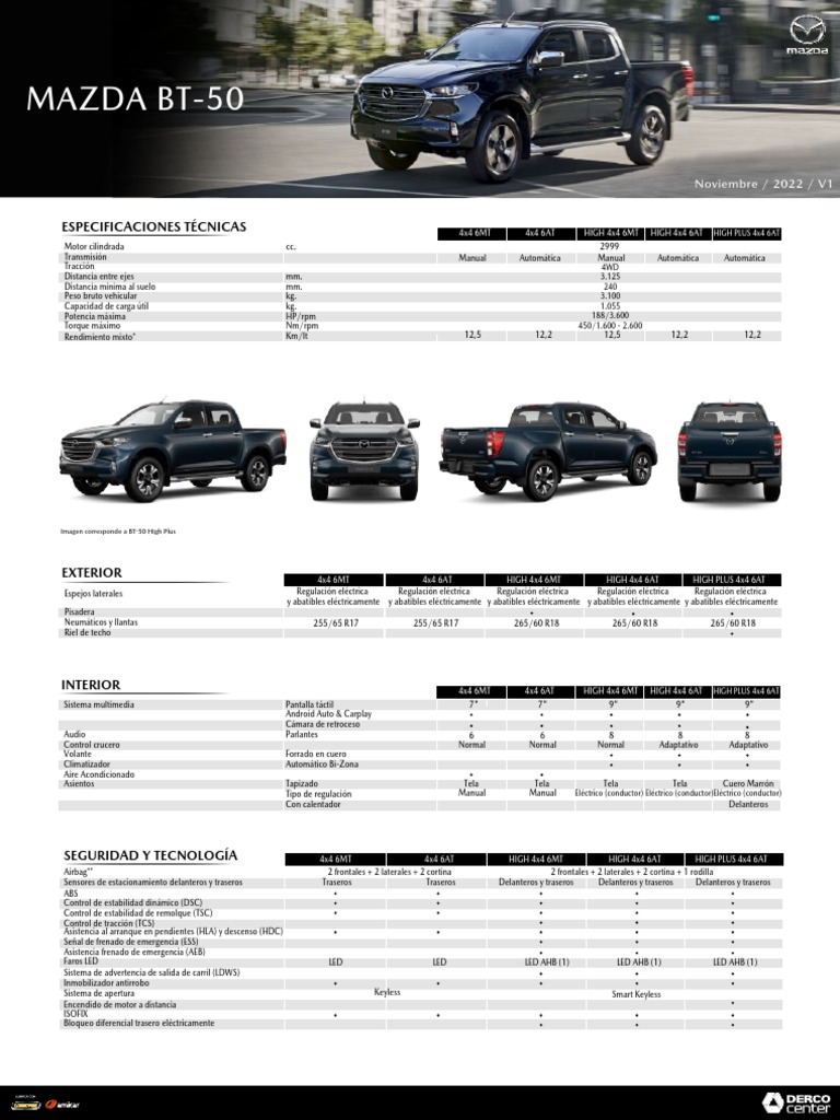 All-New Mazda BT-50 | Descargar gratis PDF | Tracción en las cuatro ruedas | Transporte