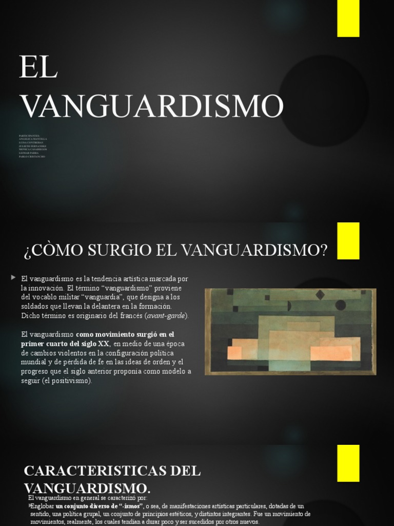 El Vanguardismo | PDF | Vanguardia | Expresionismo