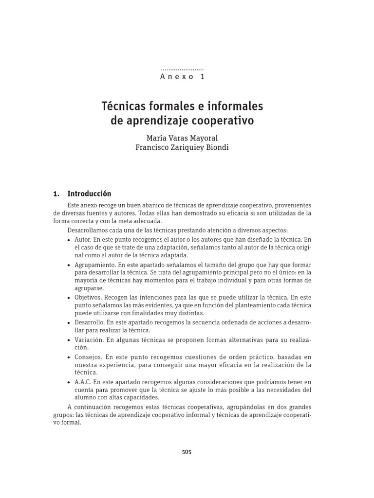Técnicas Formales e Informales | PDF