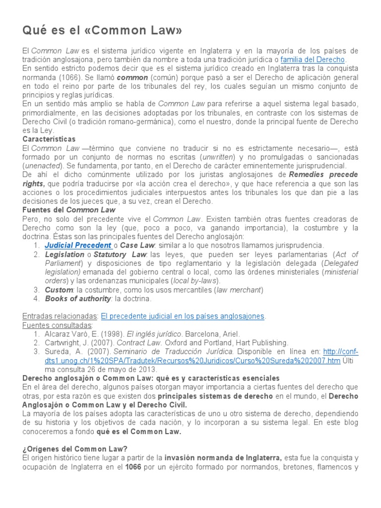 Enseñanza Del Common Law | PDF