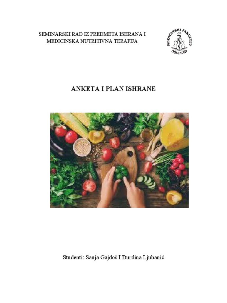 PLAN ISHRANE Sanja I Đurđina | PDF