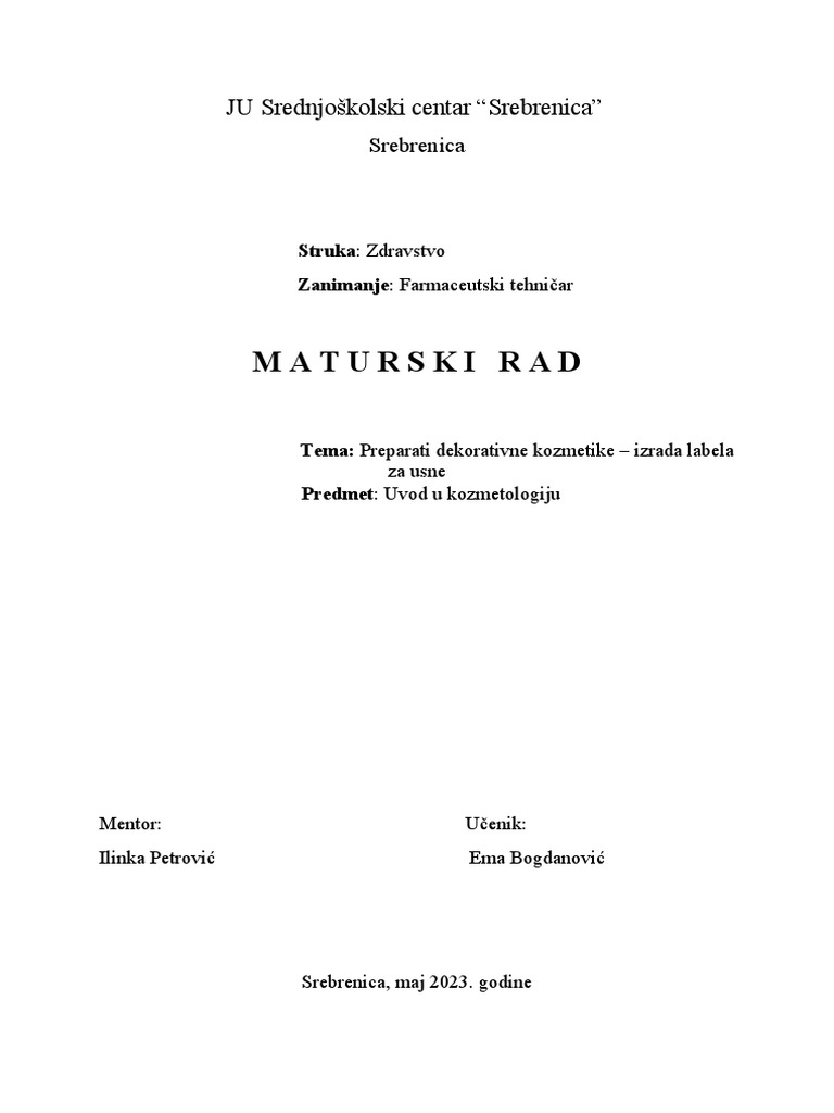 Maturski Rad | PDF