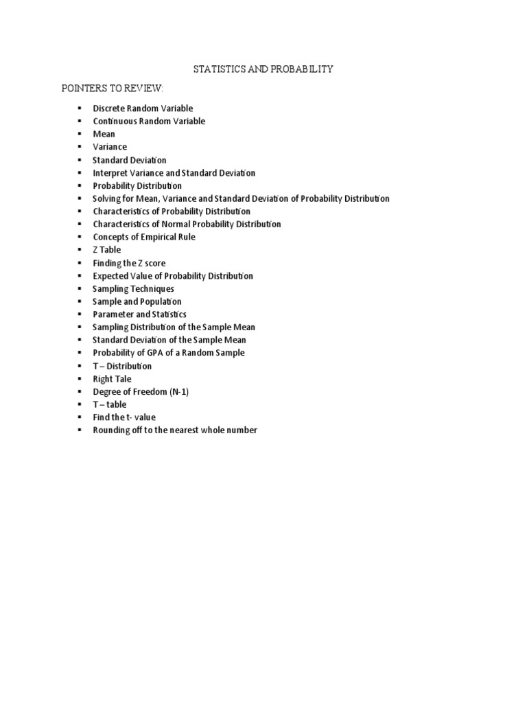 Lesson Review: Stats & Probability Concepts | PDF | Teaching Methods ...