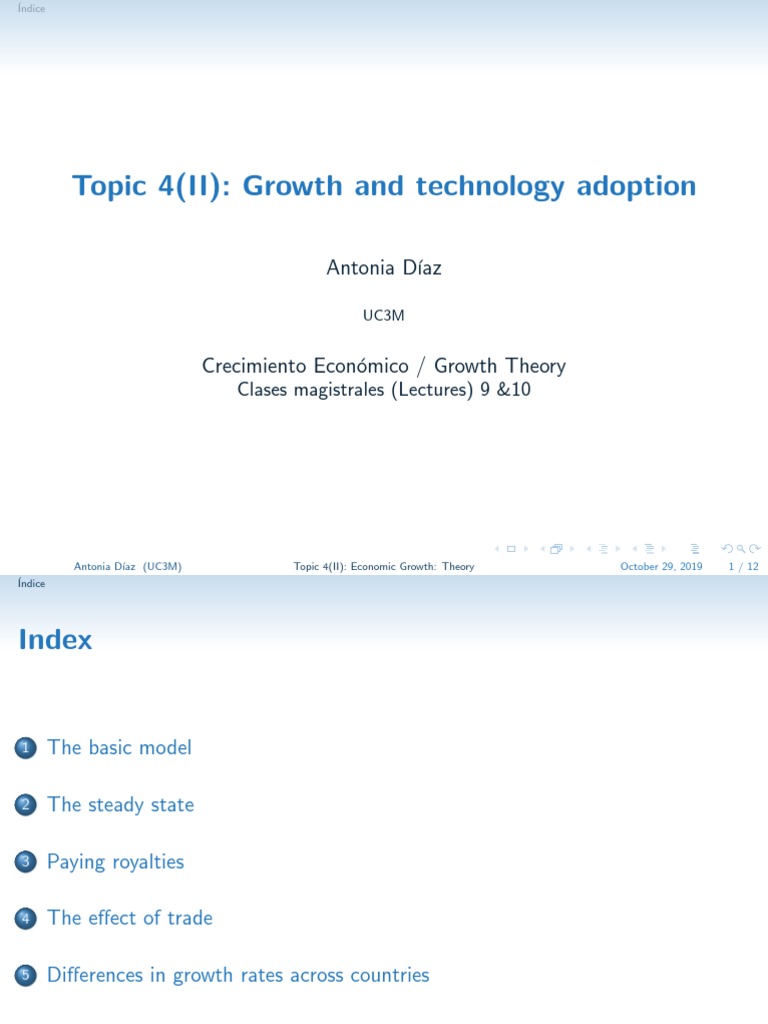 Slides Topic 4.2. Growth and Technology Adoption | Download Free PDF | Economic Growth | Steady ...